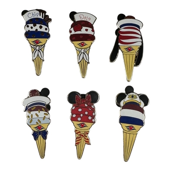 Disney | Other | Disney Cruise Line Dcl Set Of 6 Ice Cream Cone Mystery ...